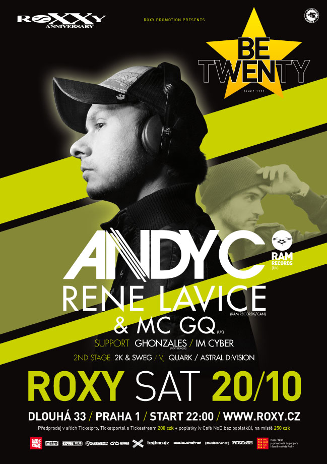 BE TWENTY -ANDY C & MC GQ, RENE LAVICE | TICKETPORTAL Vstupenky na ...